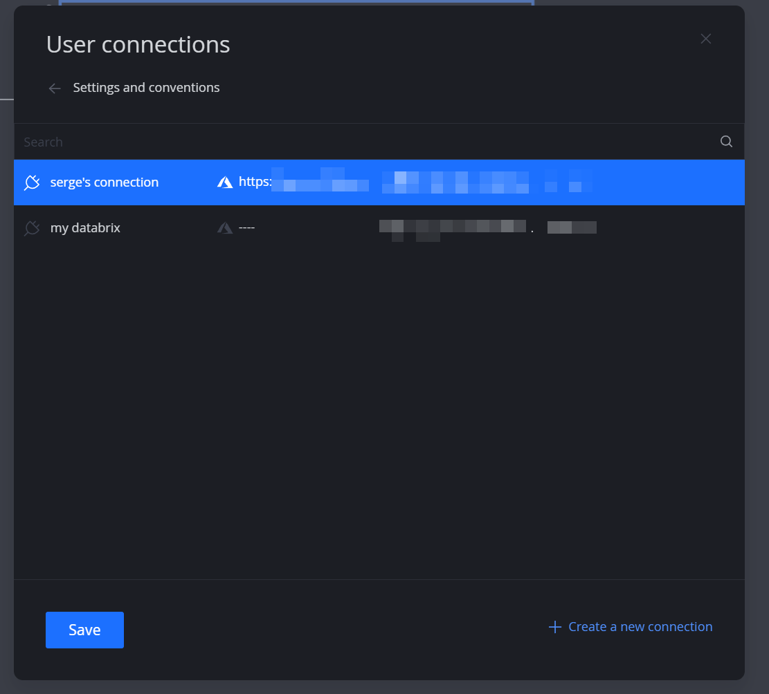 User Connections – SqlDBM