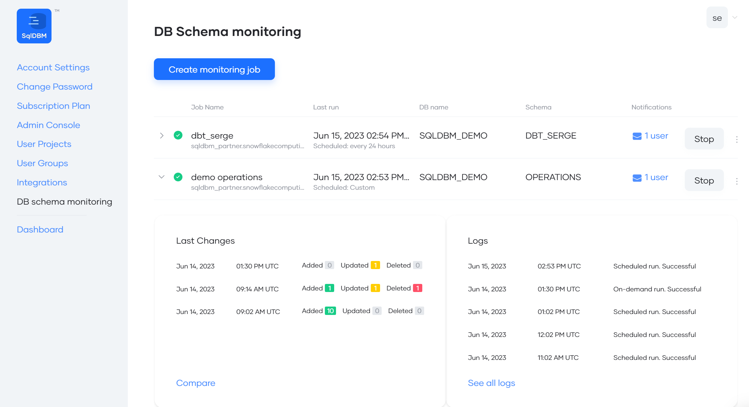 DB Schema Monitoring – SqlDBM