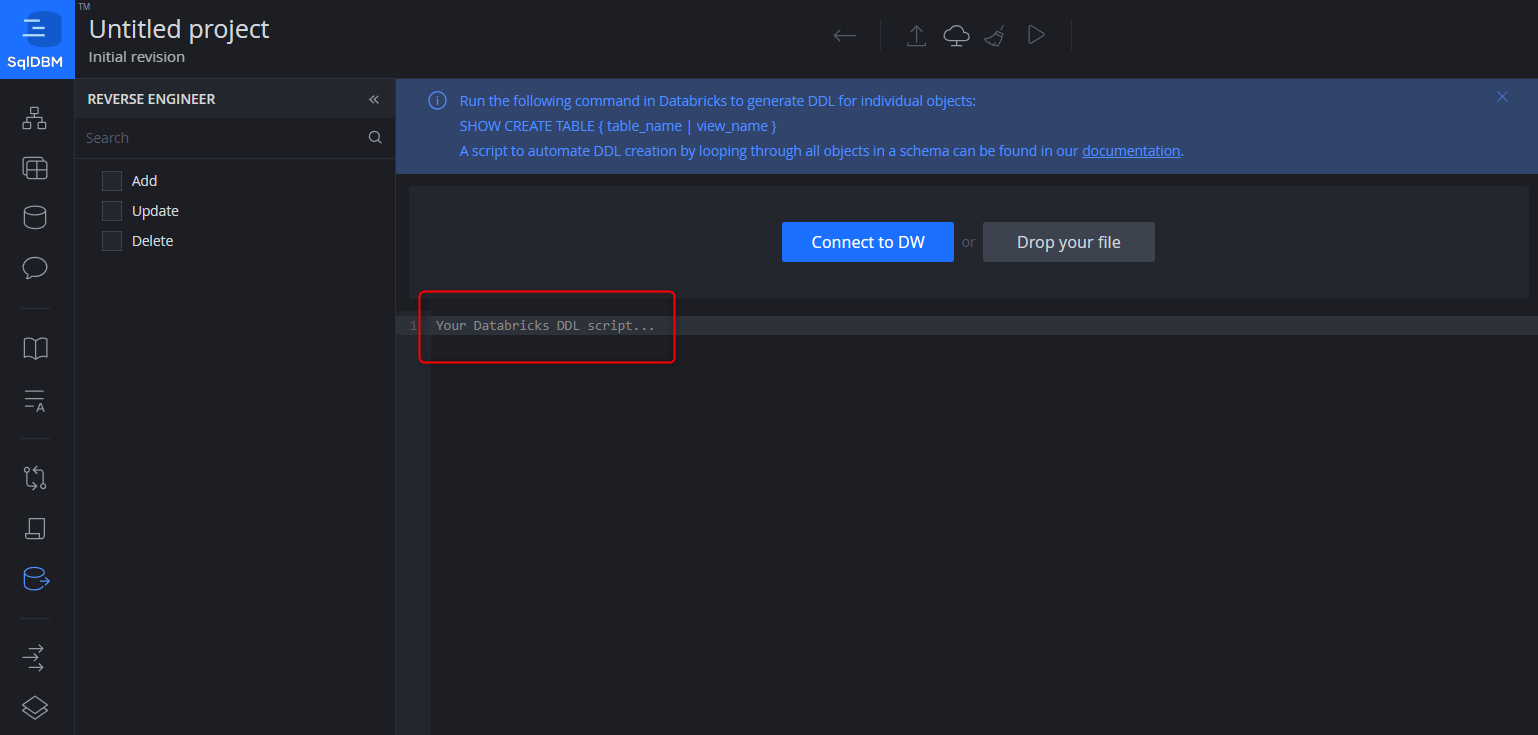 Databricks - Direct Connect and Reverse Engineer – SqlDBM