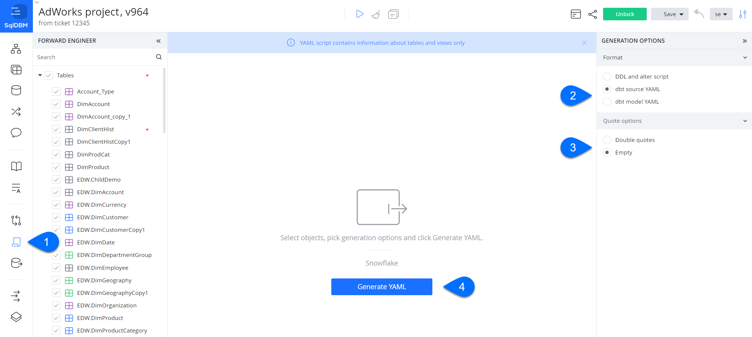 YAML Generation for dbt – SqlDBM