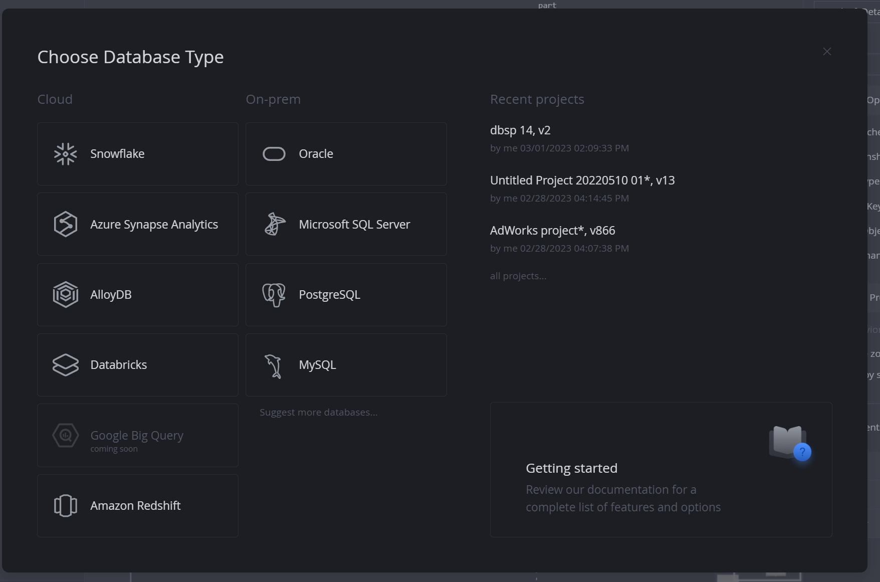 Direct DW Connection – SqlDBM