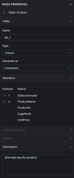 Alternate Keys – SqlDBM