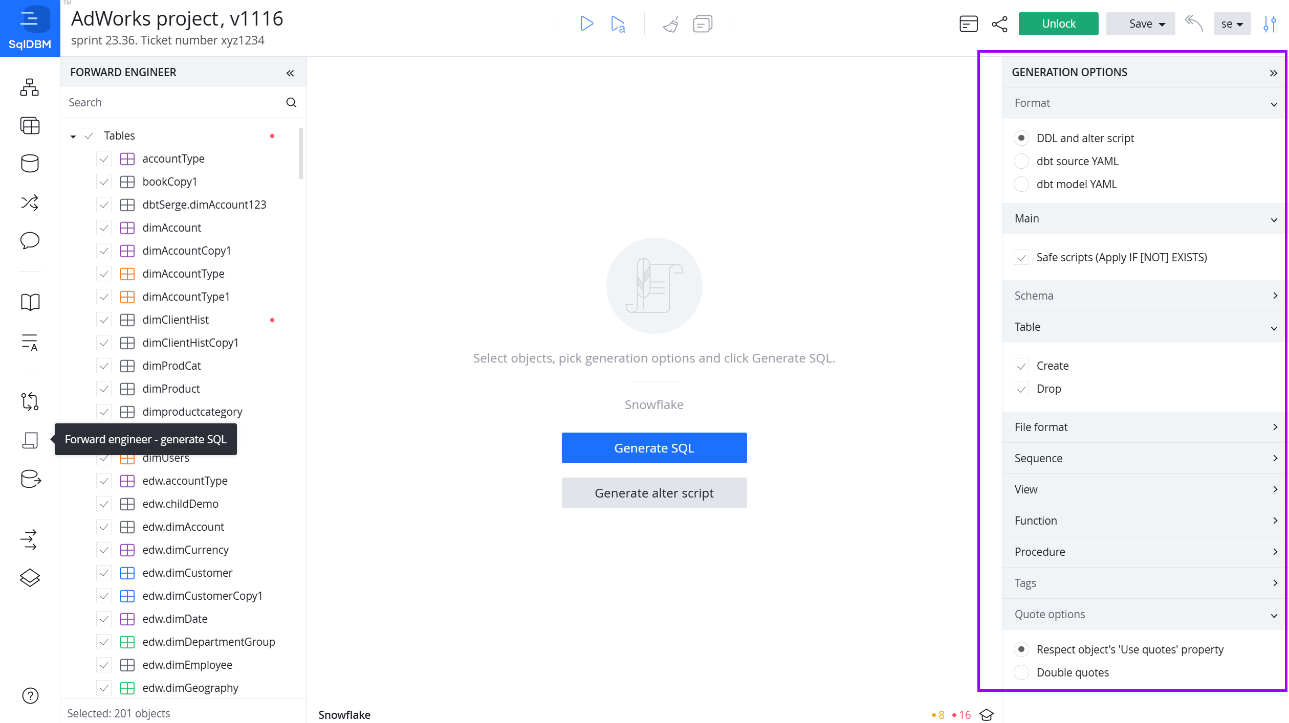Forward Engineering – SqlDBM