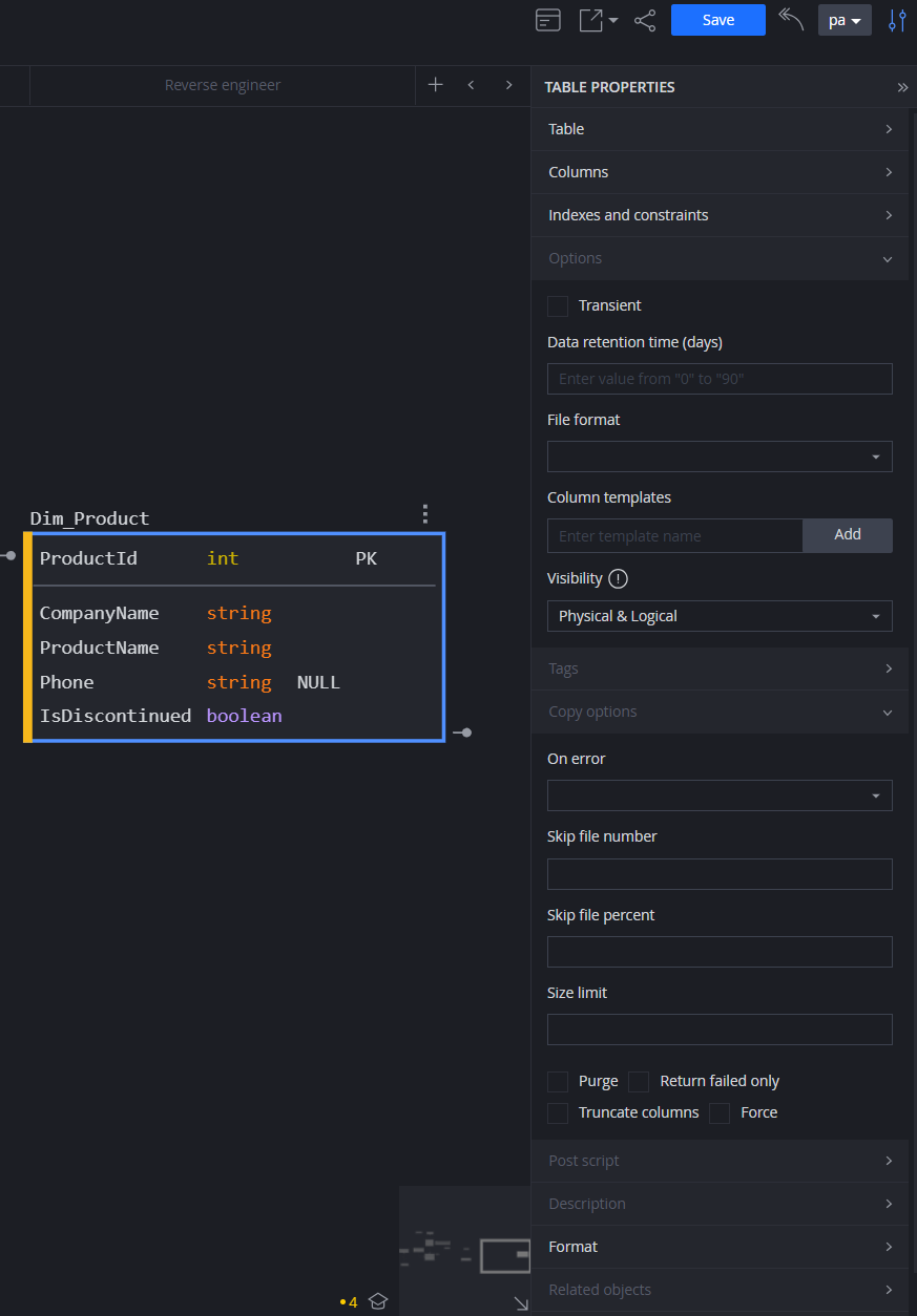 Snowflake Tables – SqlDBM